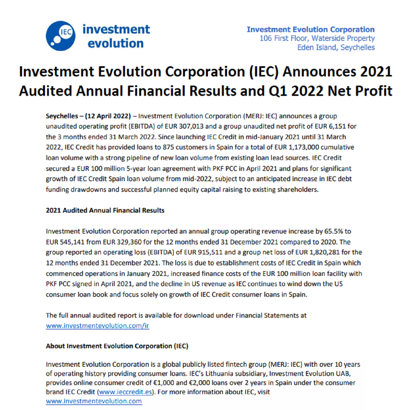 Investment Evolution